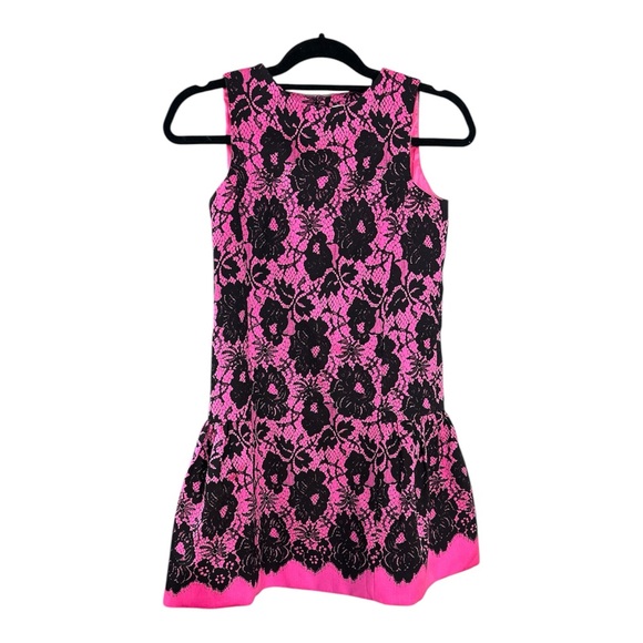 Milly Minis | Dresses | Milly Mini Hot Pink And Black Dress With Big ...